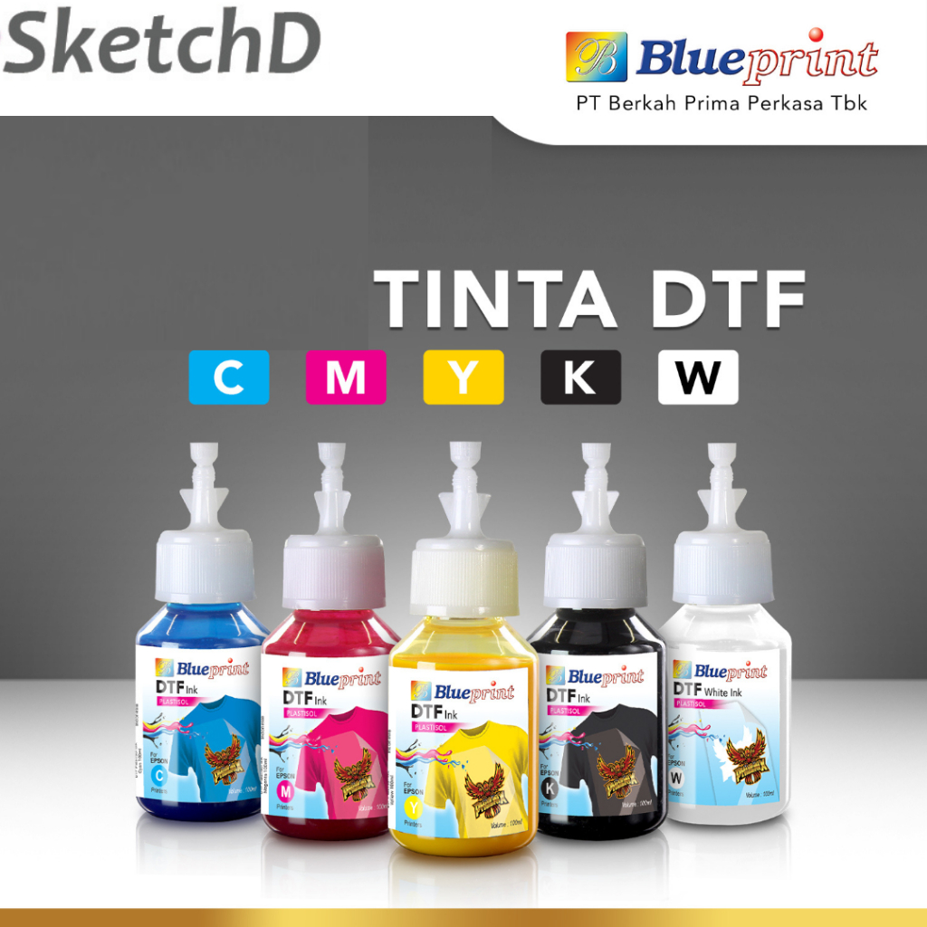 Jual Tinta Printer Sablon Digital DTF Transfer Ink 100 ml Blueprint ...