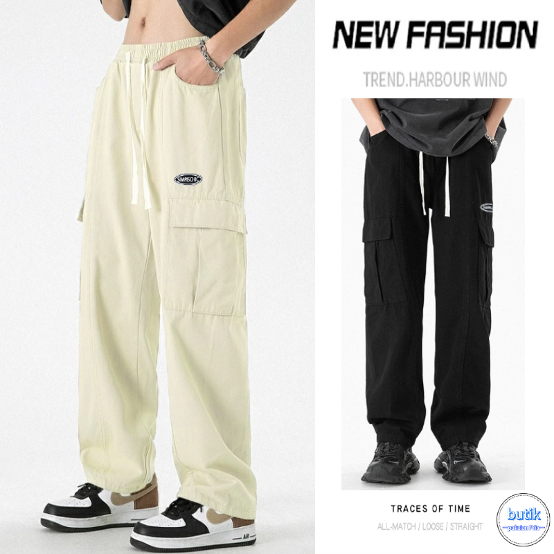 Jual Cargo Pants Pria celana cargo hitam celana panjang cargo pria ...