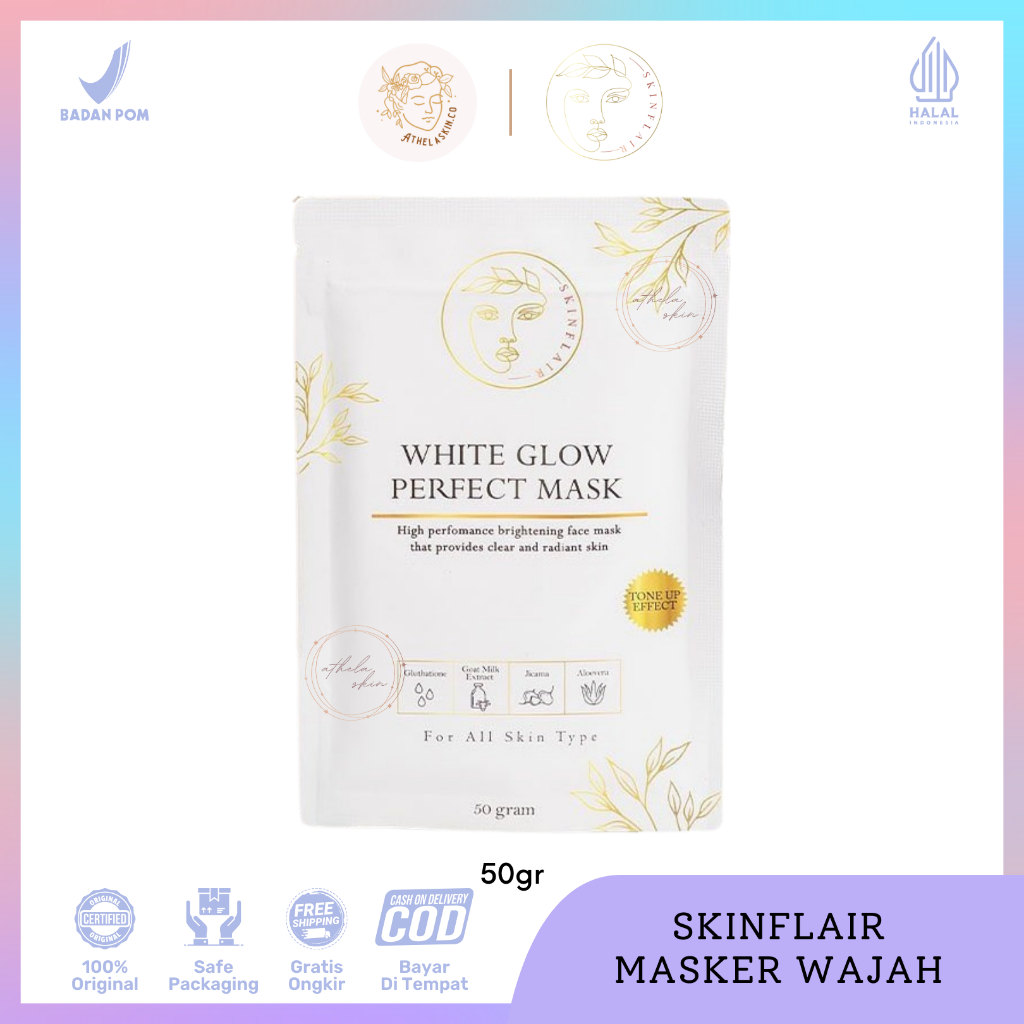 Jual Skinflair White Glow Perfect Mask Rice and Milk Masker Tone Up ...