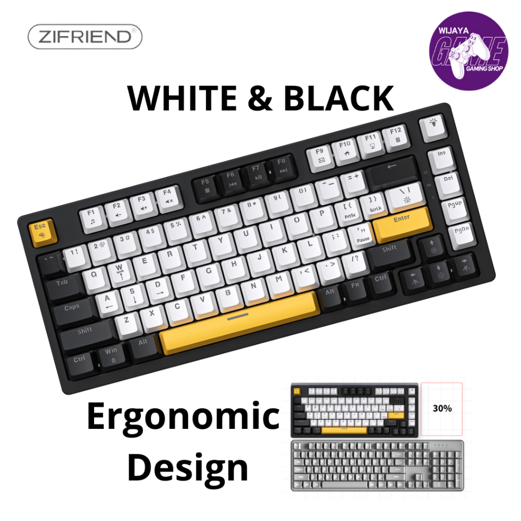 Jual ZIFRIEND T82 Mechanical Gaming Keyboard Red Switch Pluggable 80% Layout Wired RGB Light ...