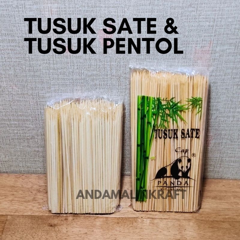 Jual Tusuk sate 150 grm merk Panda / Tusuk pentol | Shopee Indonesia