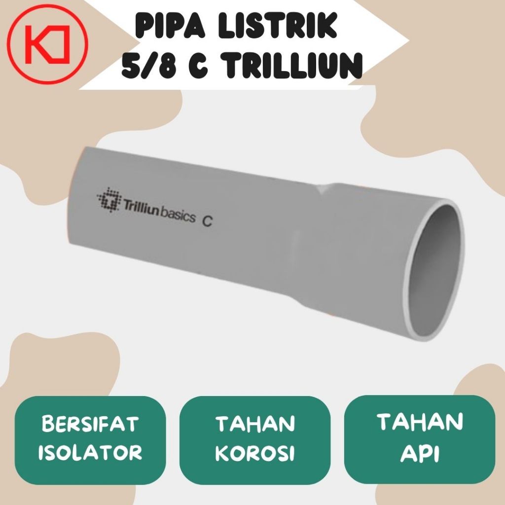 Jual Pipa PVC Trilliun 5/8 inch C /PIPA LISTRIK (HARGA PER LONJOR ...