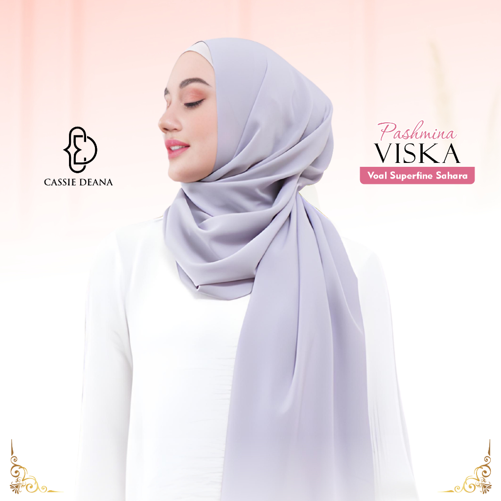 Jual Pashmina Shawl Viska Hijab Polos Bahan Diamond Crepe Premium Part ...