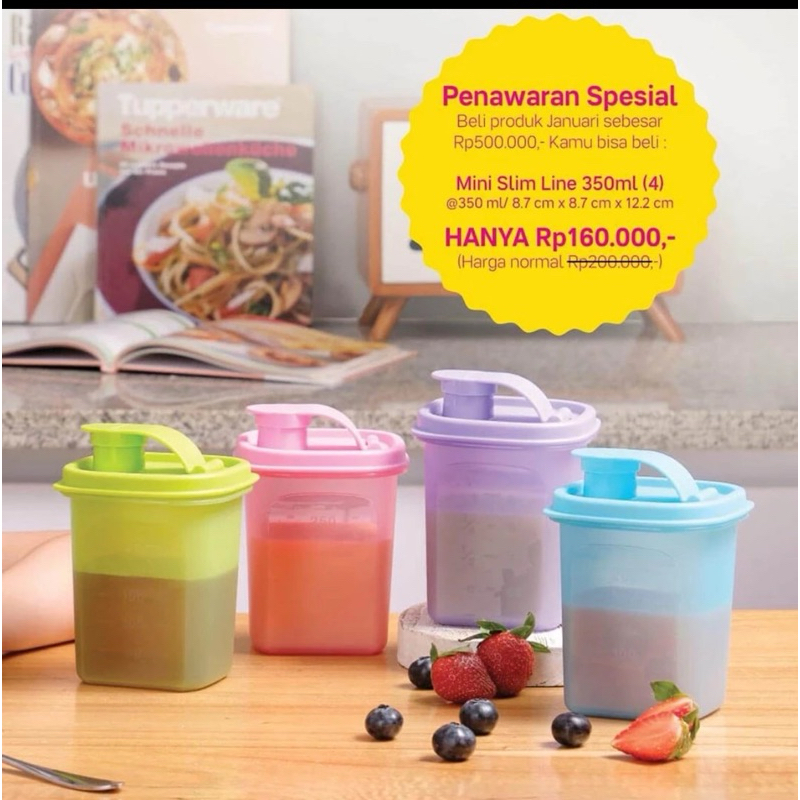 Jual Tupperware Mini Slim Line 350ml / Botol Minum Kecil Tupperware ...