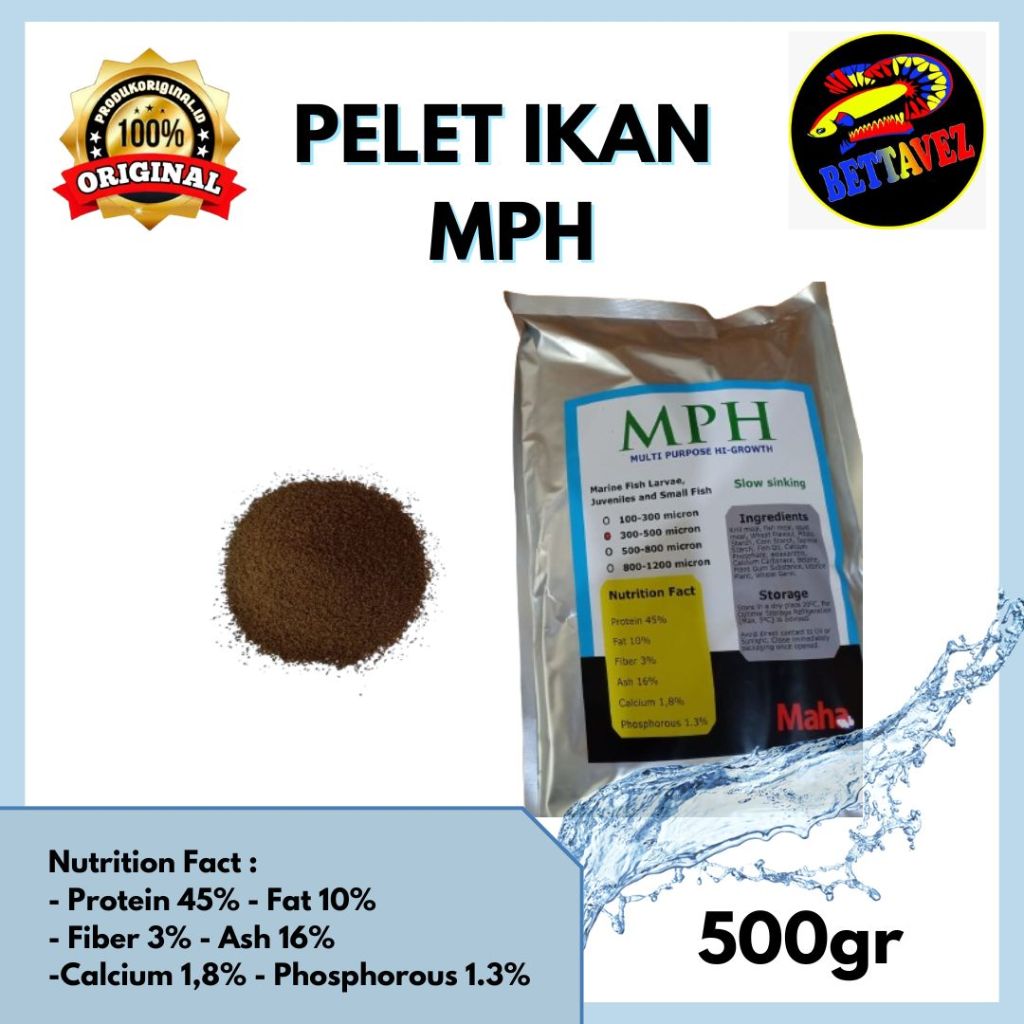 Jual PELET MPH Pakan ikan 300-500 micron 500gram PELET IKAN ALTERNATIF ...