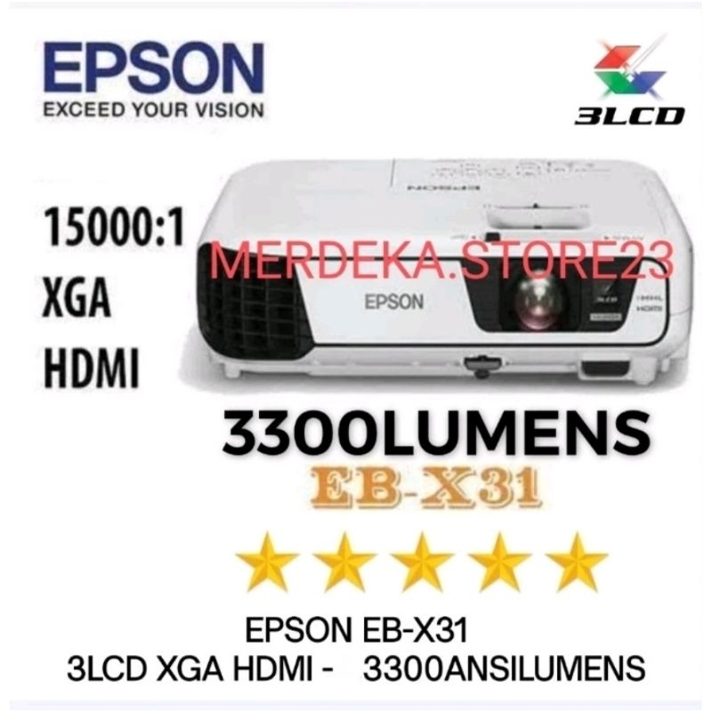 Jual EPSON EB-X31 PROYEKTOR EPSON EB X31 XGA 3LCD PROJECTOR 3300 ANSI ...