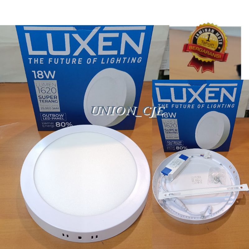 Jual LUXEN Lampu LED Panel Downlight OutBow 18W LED Bulat Diameter 22cm ...