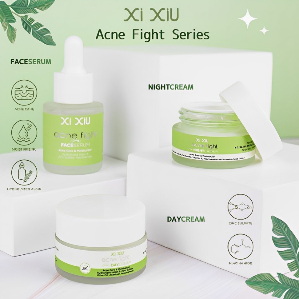 Jual XIXIU ACNE FIGHT SERIES l FACE SERUM 20 ML l DAY & NIGHT CREAM 15 ...