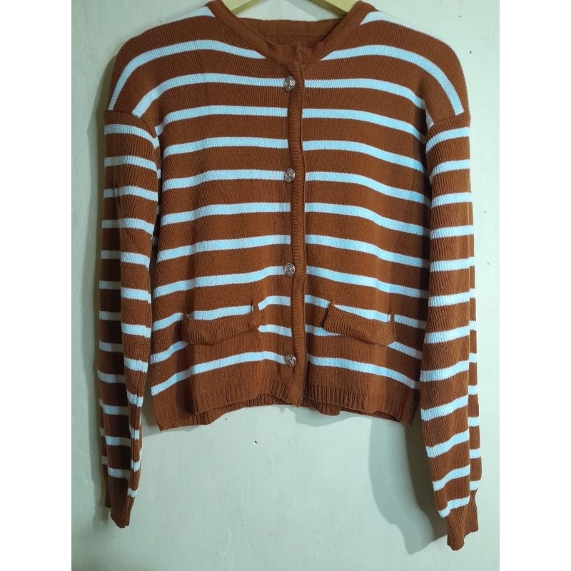 Jual HECTIC Lalisa Knit Cardy Premium - Cardigan Stripe Wanita Bahan ...