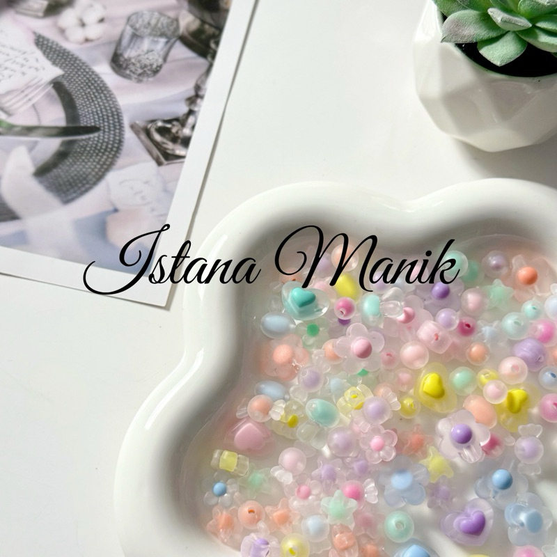 Jual Manik mote acrylic Doff / Clear Love bintang kupu bunga 15gr ...