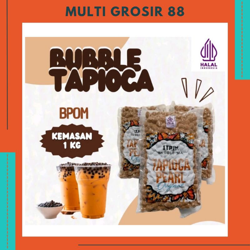 Jual MG88 Tapioca Boba Pearl Bobba Mutiara Bubble Hitam Premium Original / Brown Sugar 1Kg ...