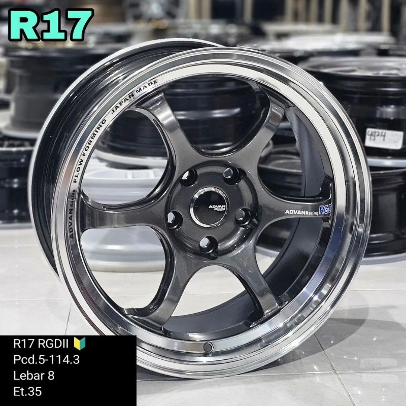Jual velg racing advan RG D2 ring 17 lebar 8 et 35 untuk hrv terios rush xpander civic innova ...