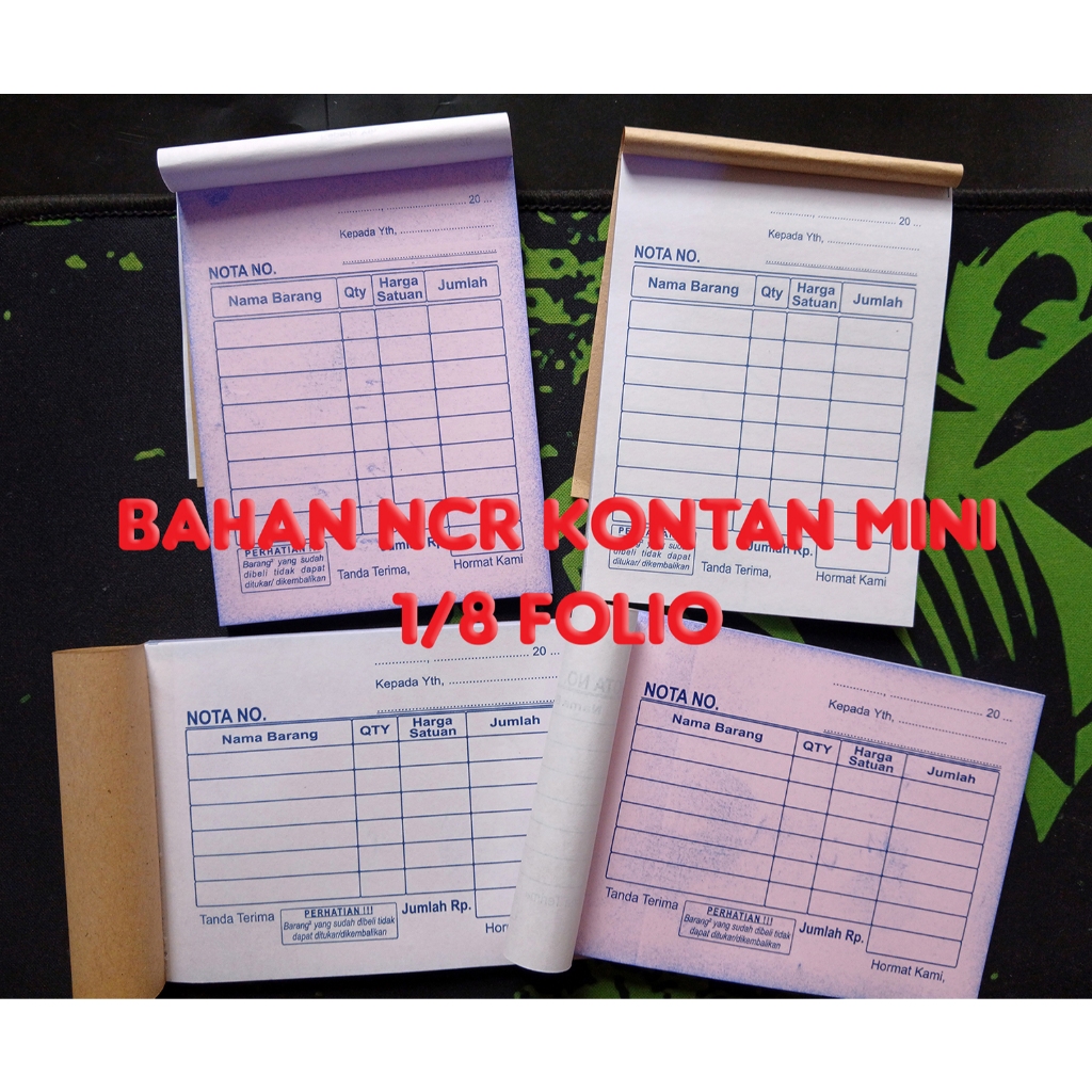 Jual Nota Kontan Mini 2 ply Bahan NCR isi 25 Sheet Ukuran 10.5x8cm (1/8 ...