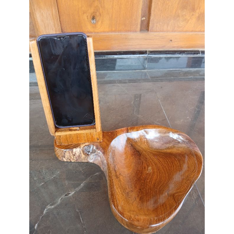 Jual Stand hp multi fungsi 2 in 1 dari kayu jati | Shopee Indonesia