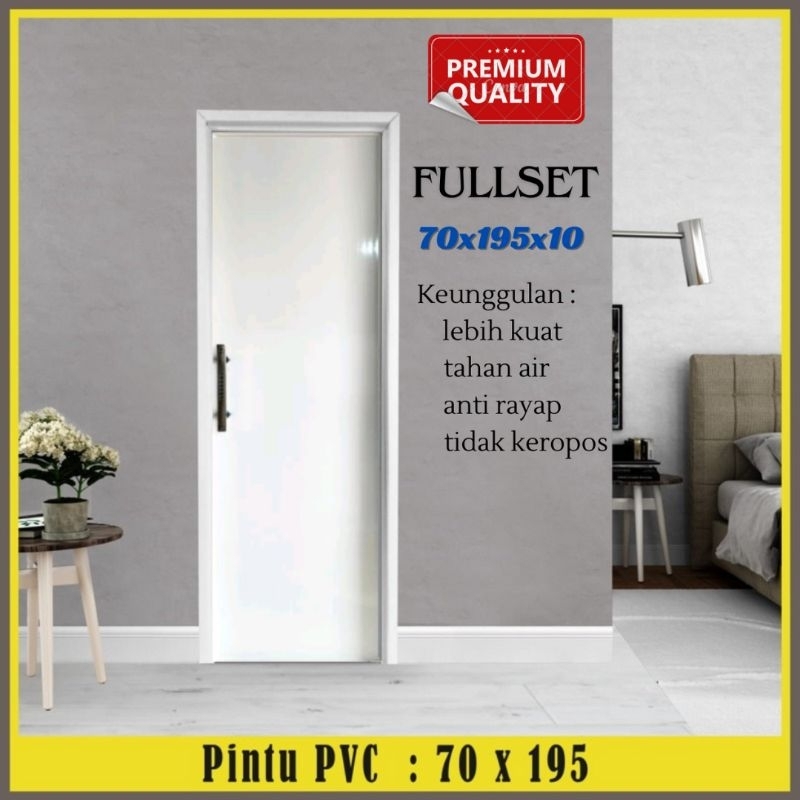 Jual Pintu Kamar Mandi PVC Plastik Tebal Fullset Kusen Pintu | Shopee ...