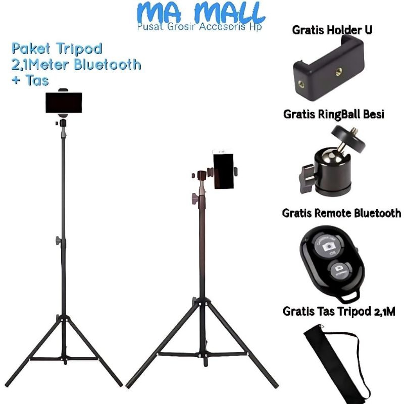 Jual Tripod Hp Handphone 2 Meter B59 Potrait Foto Video Landscape 360 Derajat Live Streaming ...