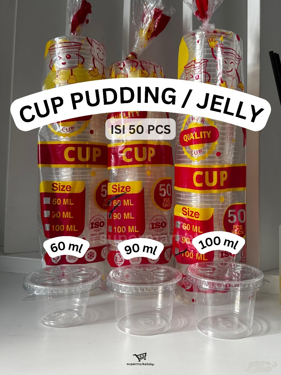 Jual [TIPTOP] Cup Pudding 60ml 90ml 100ml untuk Jelly / Puding / Agar ...
