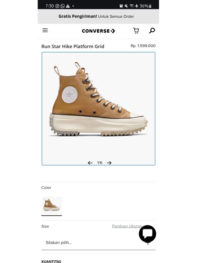 Jual Converse Run Star Hike Platform Grid | Shopee Indonesia