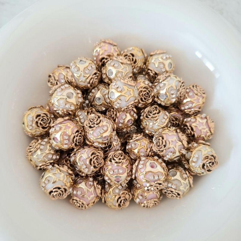 Jual Manik mote rose flower gold rhinestone | Shopee Indonesia