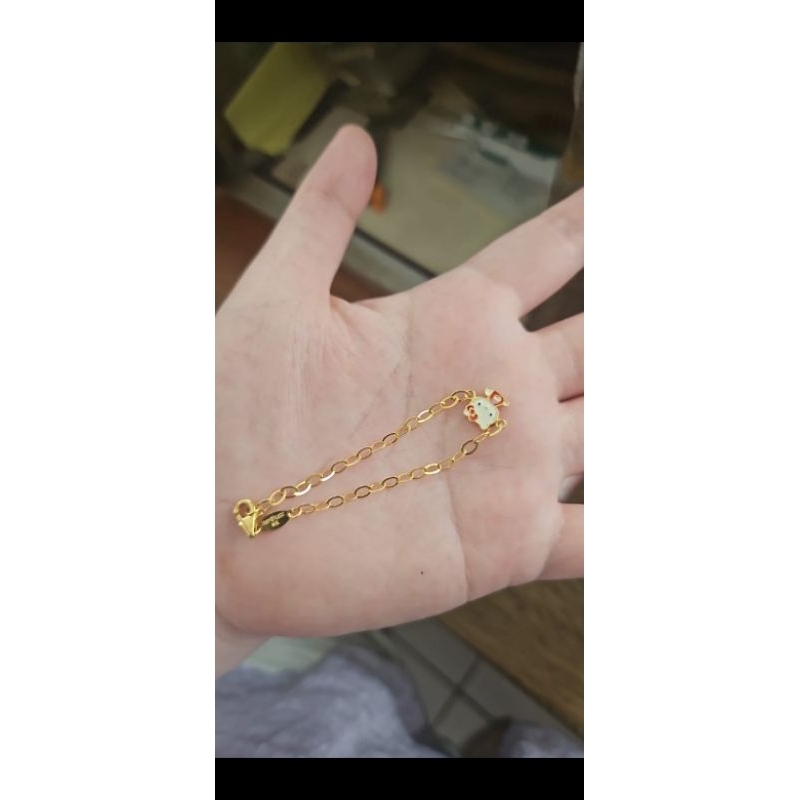 Jual Gelang anak balita rantai plat hello kitty beruang brown emas asli ...