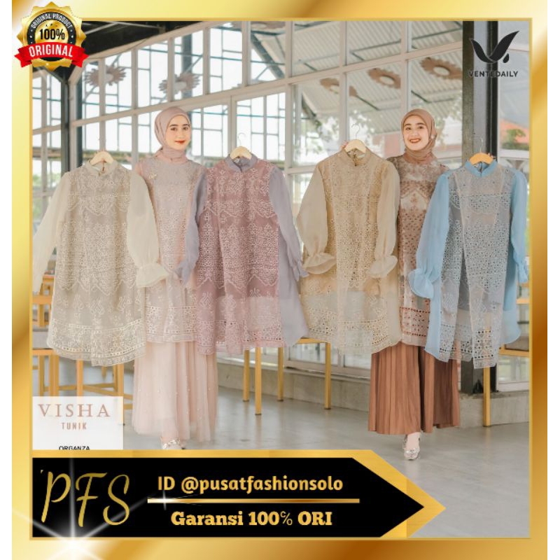Jual VISHA - AIRY TUNIK Brukat Cantily Original Product By VENTEDAILY | Tunik Wanita Muslimah ...