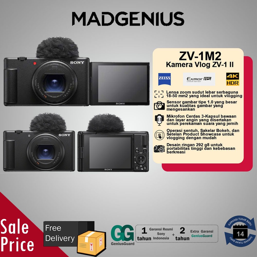 Jual SONY Original Kamera Sony ZV-1 II Kamera Vlog ZV1 II Digital Compact Camera ZV-1M2 - Hitam ...