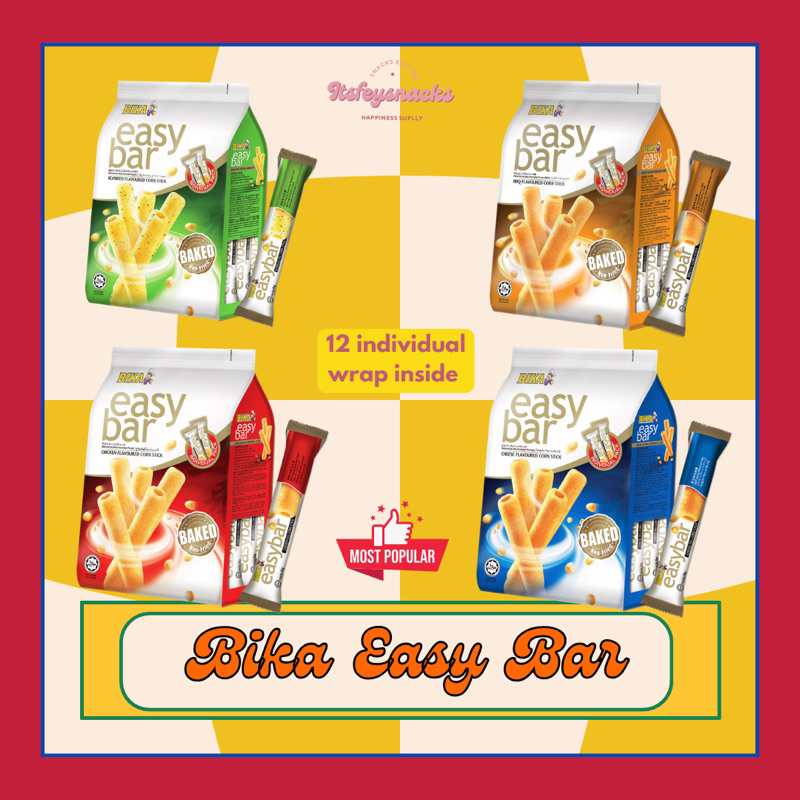 Jual [BIKA] READY STOCK EASY BAR BIKA BBQ, AYAM, CHEESE, DAN SEAWEED ...
