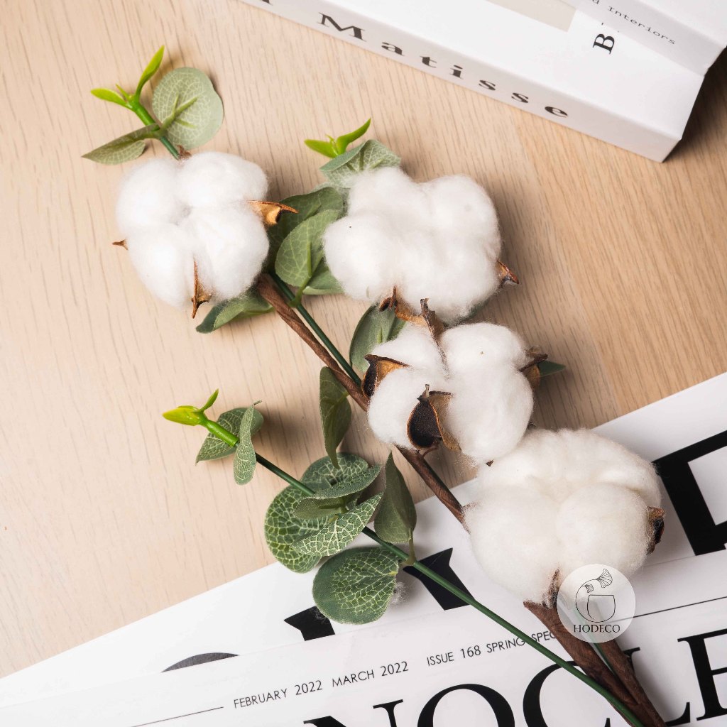 Jual Bunga kapas / cotton flower tinggi 59cm artificial flower bunga ...