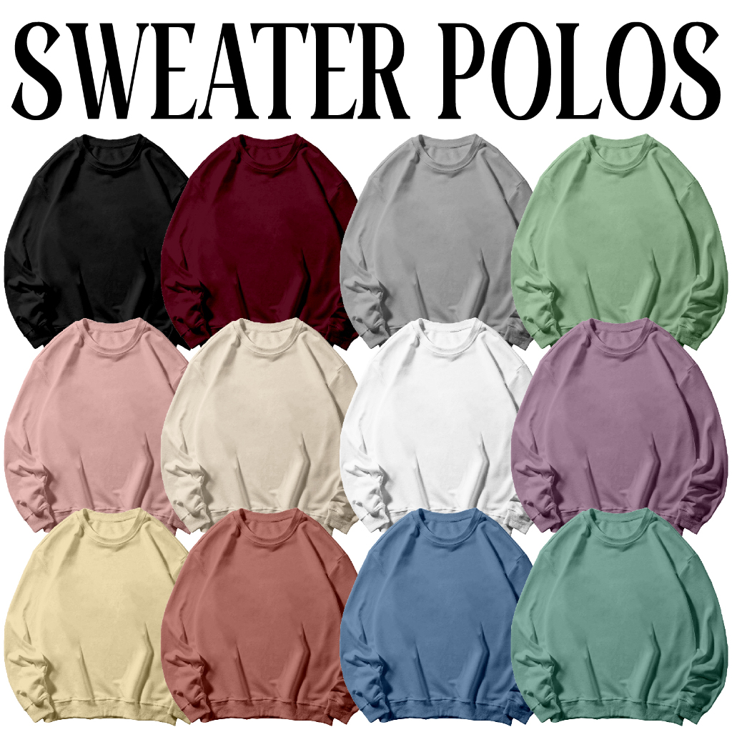 Jual JAKETPOLOS.ID Sweater Polos Crewneck Polos Basic Size M-XXL ( Pria ...