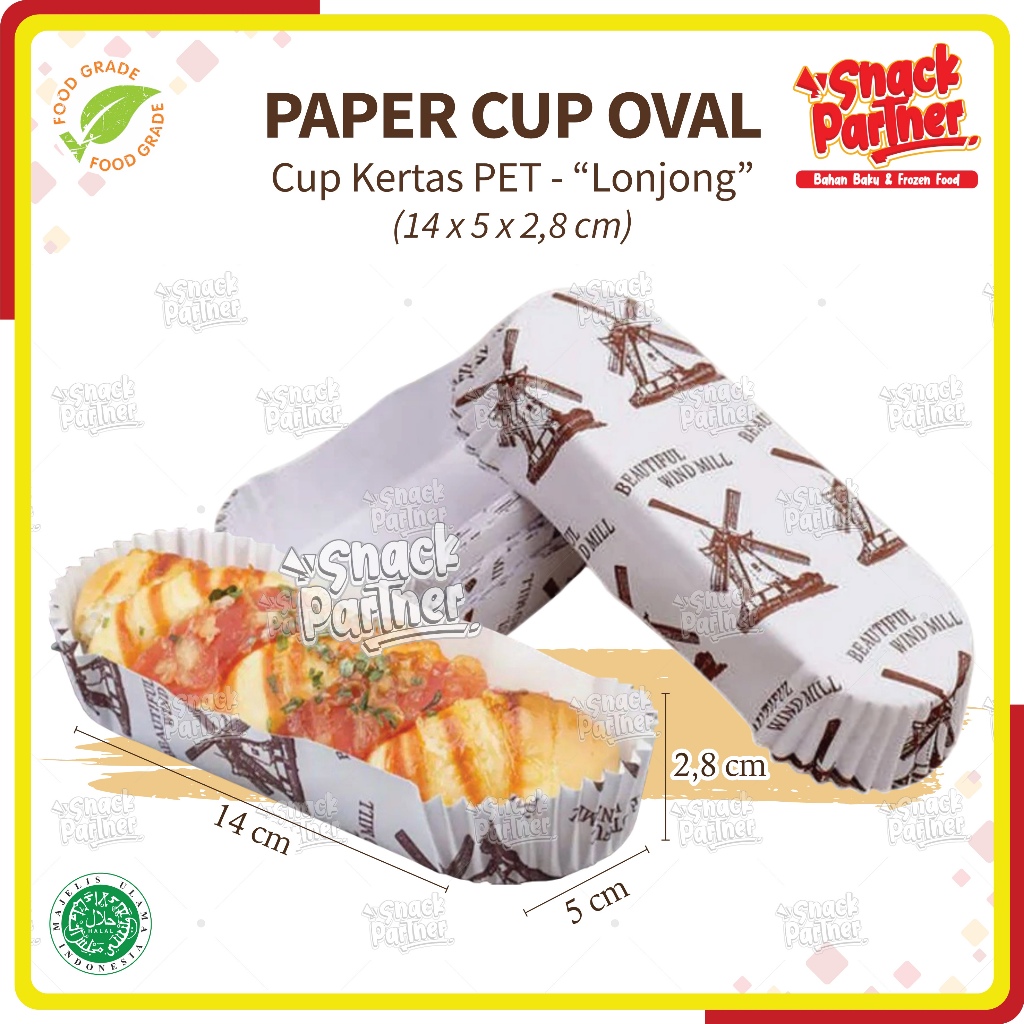 Jual CUP ROTI / PAPER CUP OVAL - Cup Kertas PET LONJONG Shape Baking ...