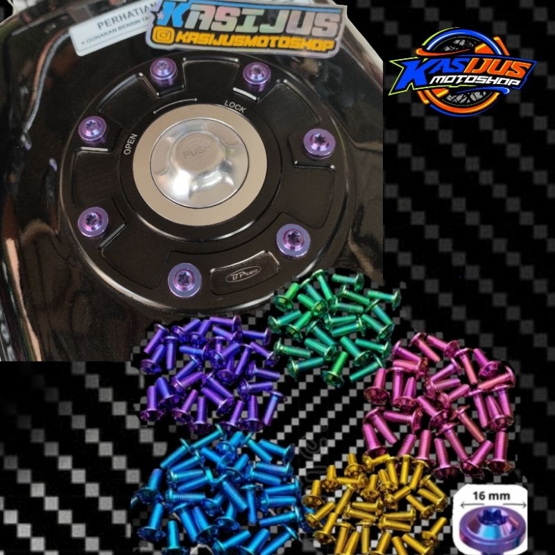 Jual baut tutup tangki ninja TITANIUM 7 biji baut tangki ninja r & rr | Shopee Indonesia