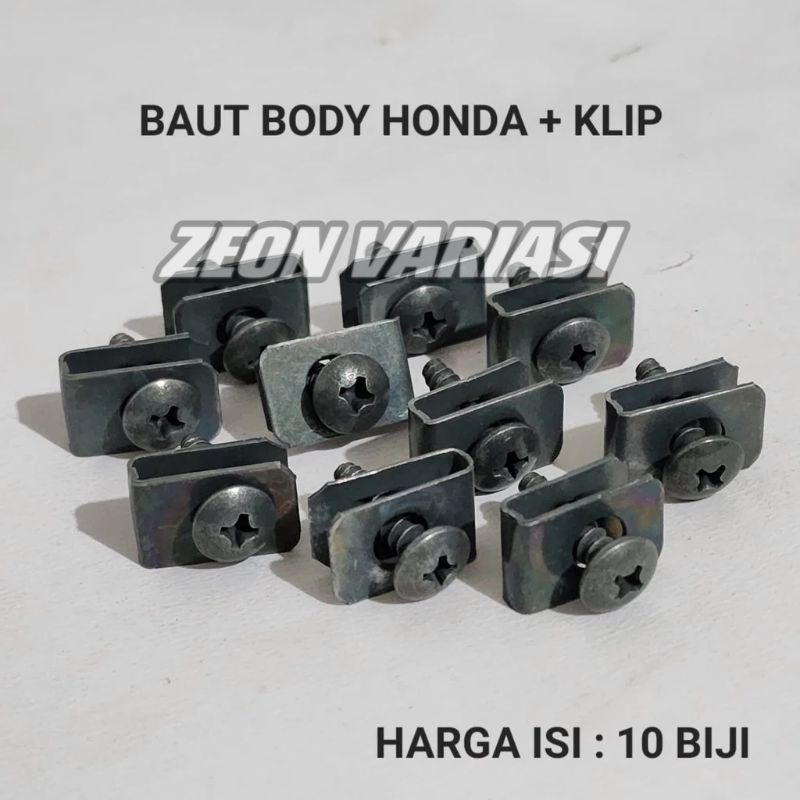 Jual Paket Baut Body Honda Baut Klip Batok Honda Baut + Klip 10 Set ...