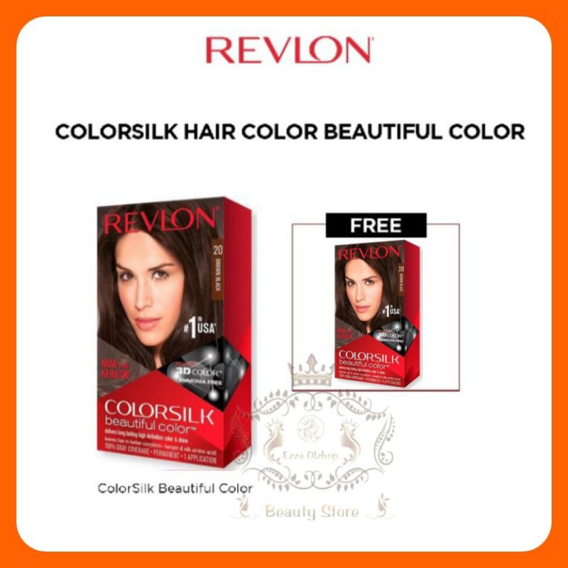 Jual Beli 1 Gratis 1 REVLON Colorsilk Hair Color 20 Brown Black ...