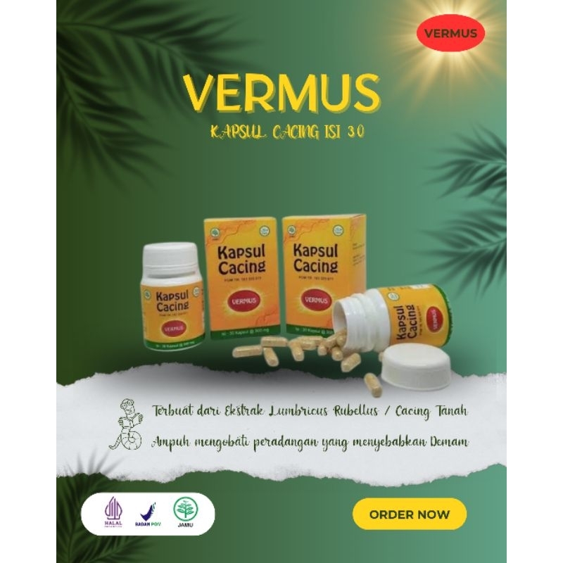 Jual Vermus Kapsul Cacing untuk Types/Demam (isi 30s) | Shopee Indonesia
