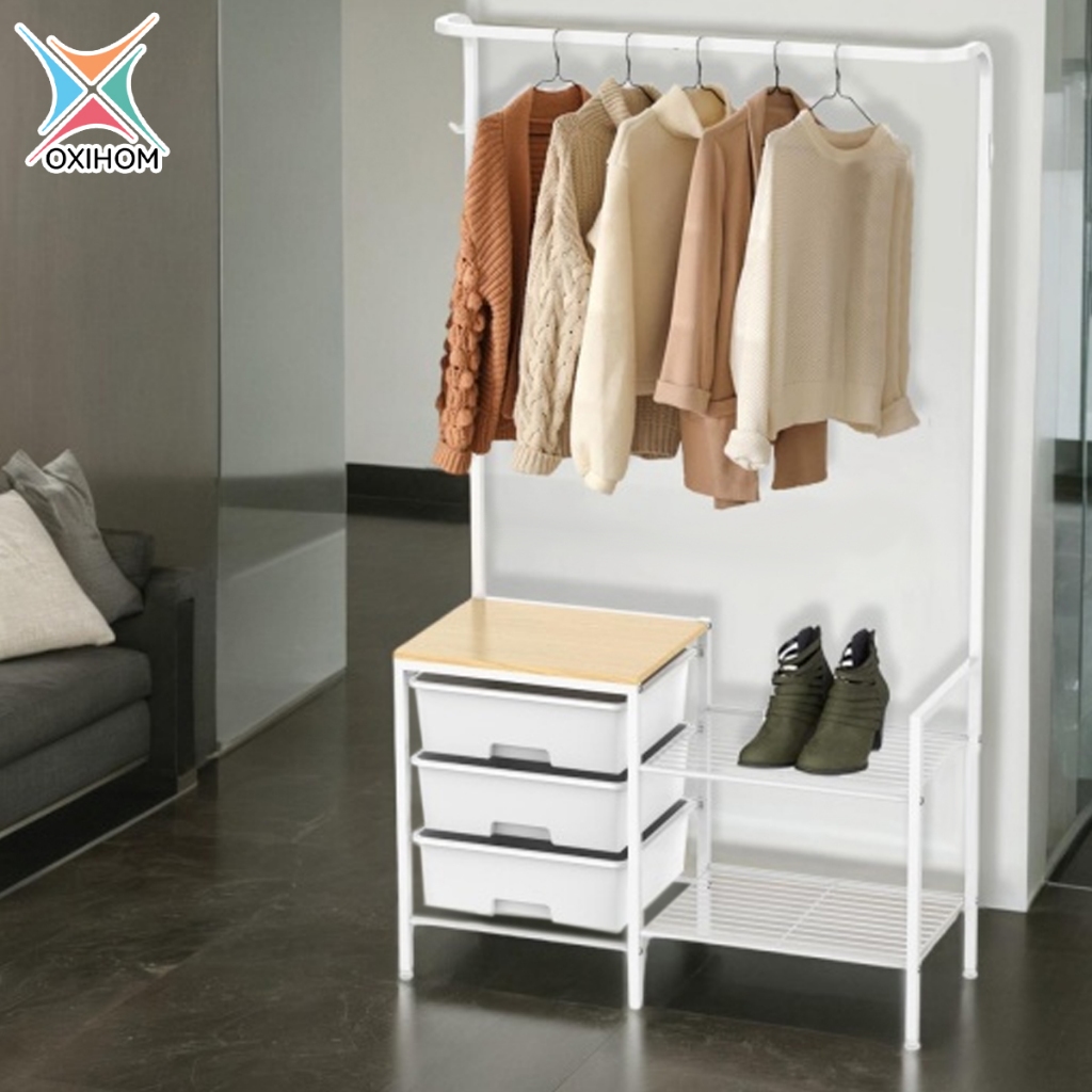 Jual Oxihom Lemari Pakaian Gantungan Baju Full Drawer Pakaian Lemari ...