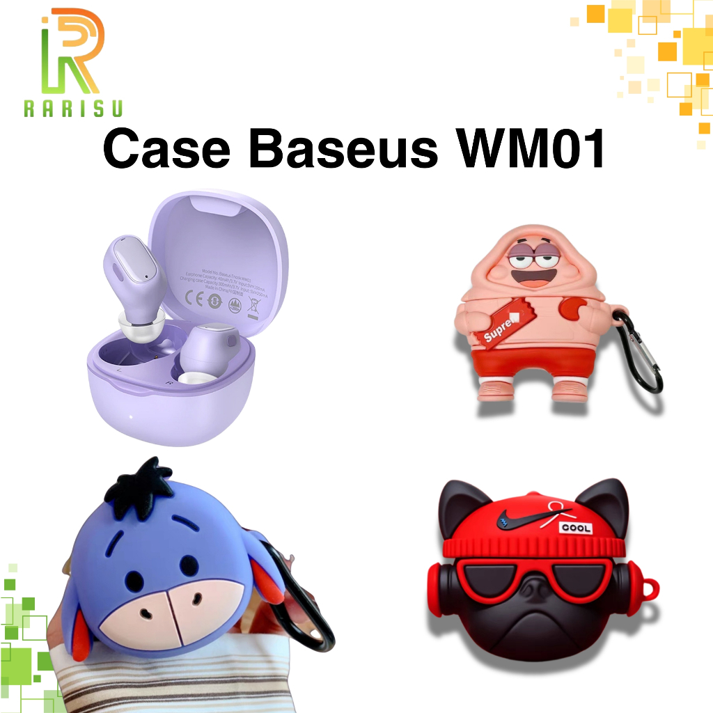Jual Case Baseus WM01 WM02 3D Kartun Lucu Casing Earphone TWS Pelindung ...