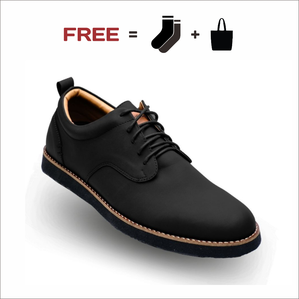 Jual Sepatu Pria Alaska Black Kasual - Sepatu Kerja - Sepatu Casual ...