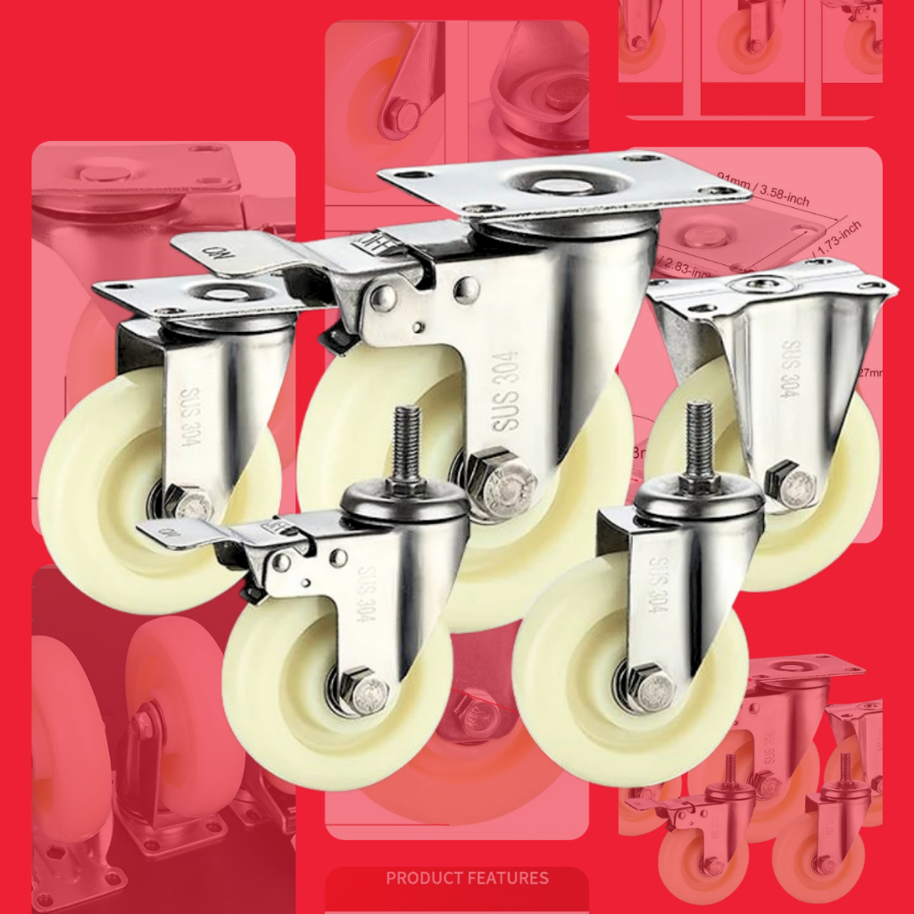 Jual RODA NYLON TROLY ROLY ETALASE KARET DOUBLE BEARING MEDIUM HEAVY UP ...