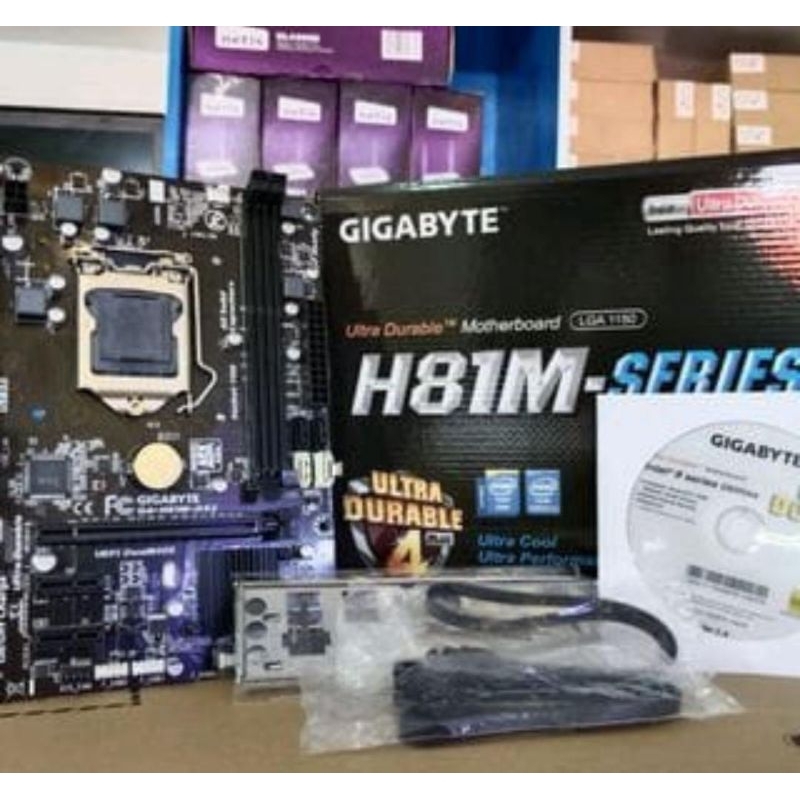 Jual MOTHERBOARD GIGABYTE GA-H81M DS2 - 1150 100% ORIGINAL | BONUS ...