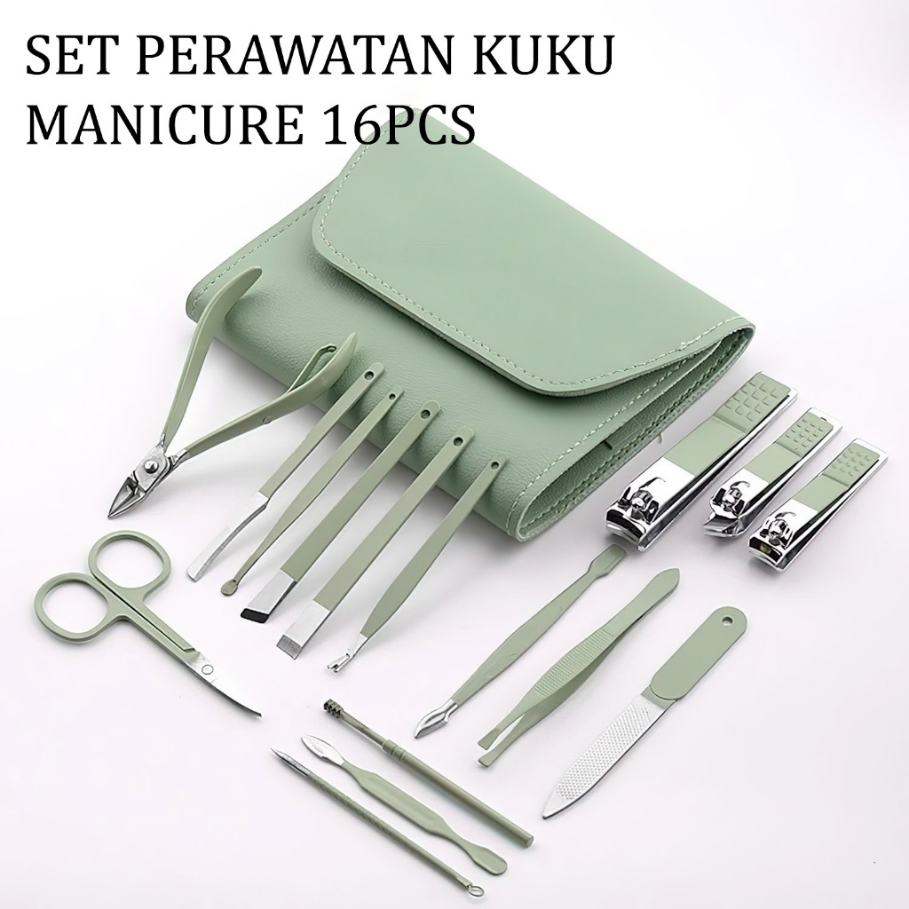Jual Gunting Kuku Stainless Steel Alat Manicure Set 16 in 1 Paket ...