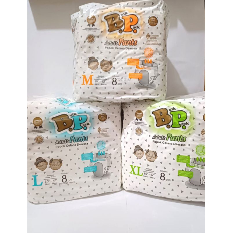 Jual BP Diapers Adult Pants / Popok Dewasa Model Celana | Ukuran M, L dan XL Isi 8 pcs | Shopee ...