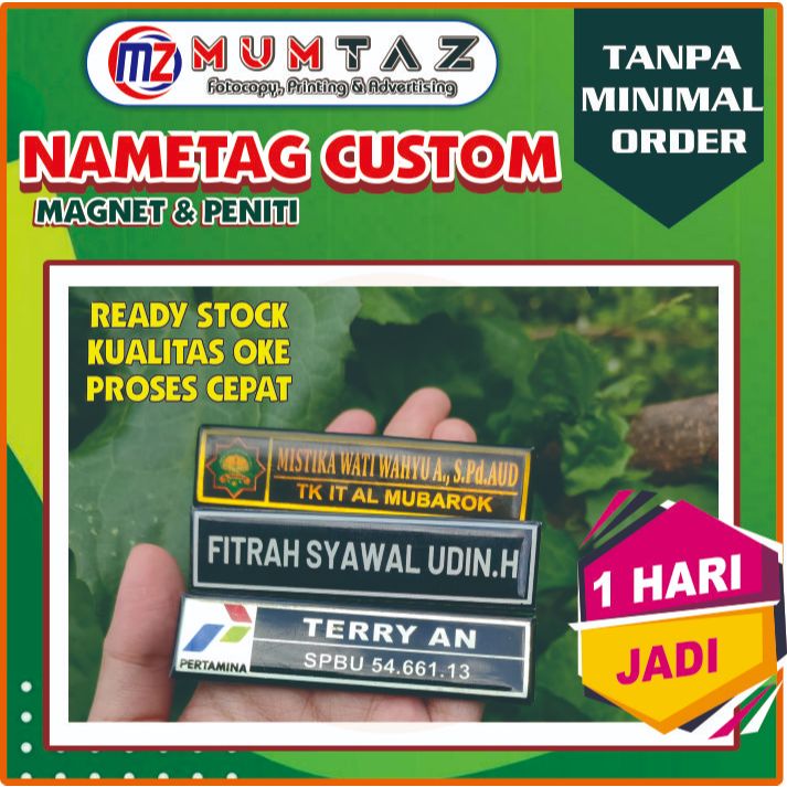 Jual NAMETAG/ NAMA DADA CEMBUNG LAPIS RESIN WARNA EMAS / NAMA DADA ...