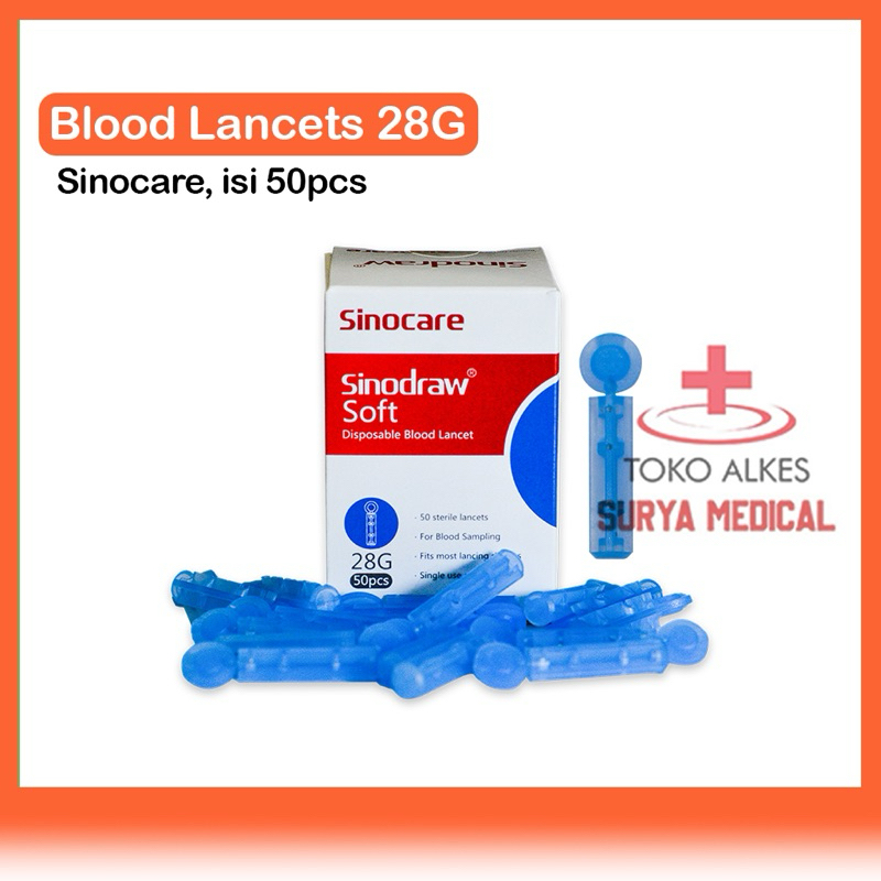 Jual Blood Lancet 28G Sinocare Jarum Ambil Darah 50 Pcs | Shopee Indonesia
