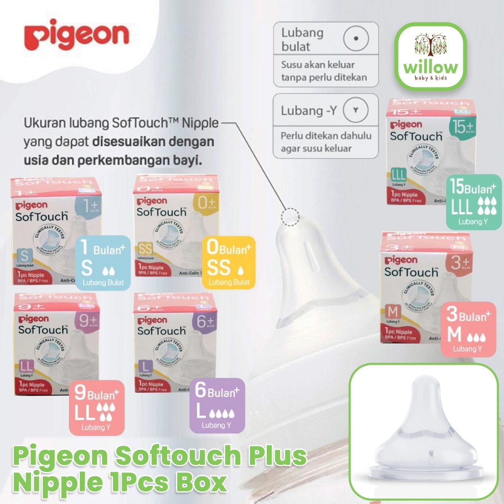 Jual Dot Susu - Pigeon Softouch Plus Nipple 1Pcs Box | Shopee Indonesia