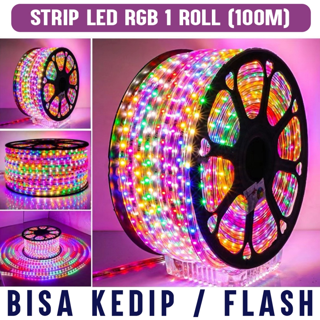 Jual Lampu LED Strip RGB Warna Warni Selang 5050 / 2835 / 3528 Kedip ...