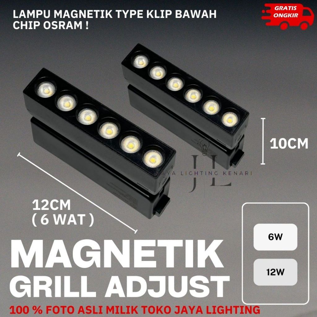 Jual TYPE B Tricolor 3 Warna Satu Lampu Magnetic Track Light Grill ...