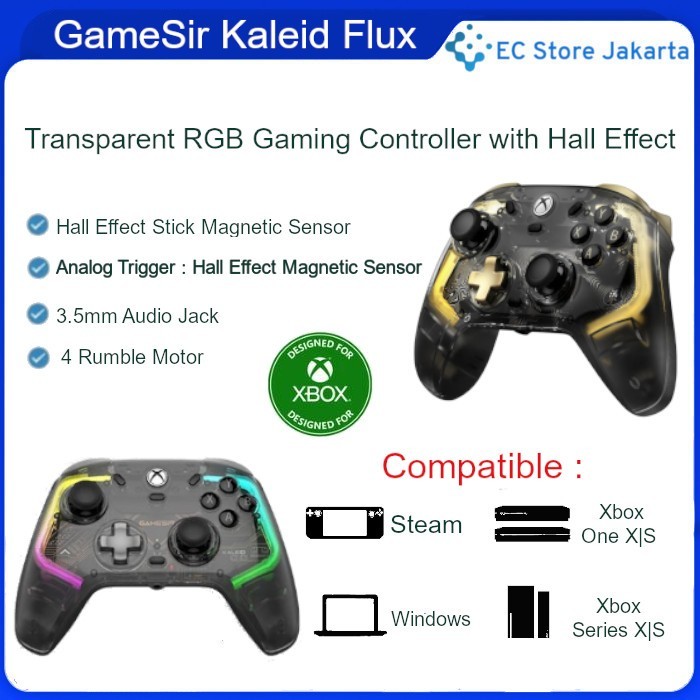 Jual GameSir Kaleid Flux Gamepad Wired Controller Hall Effect Stick for ...