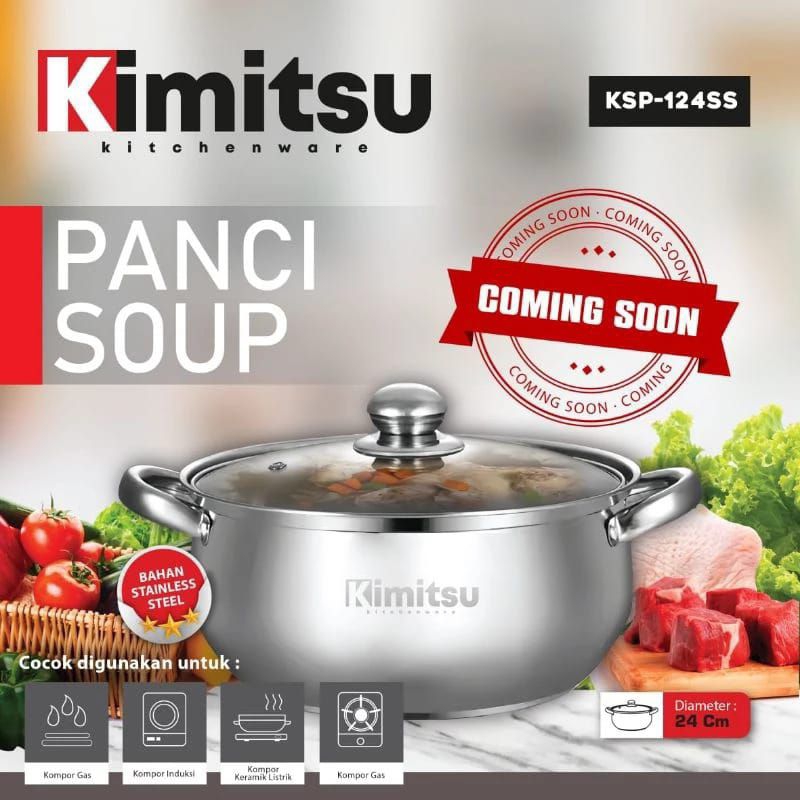 Jual KIMITSU PANCI SOUP Stainless Soup Pot Diameter 24cm Sup Stainless ...