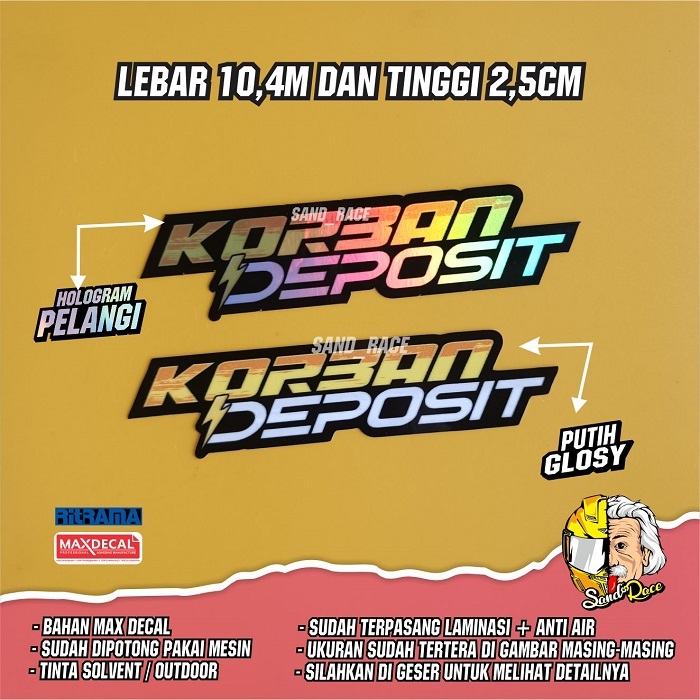 Jual stiker viral kata kata korban deposit print cutting / sticker rugi ...