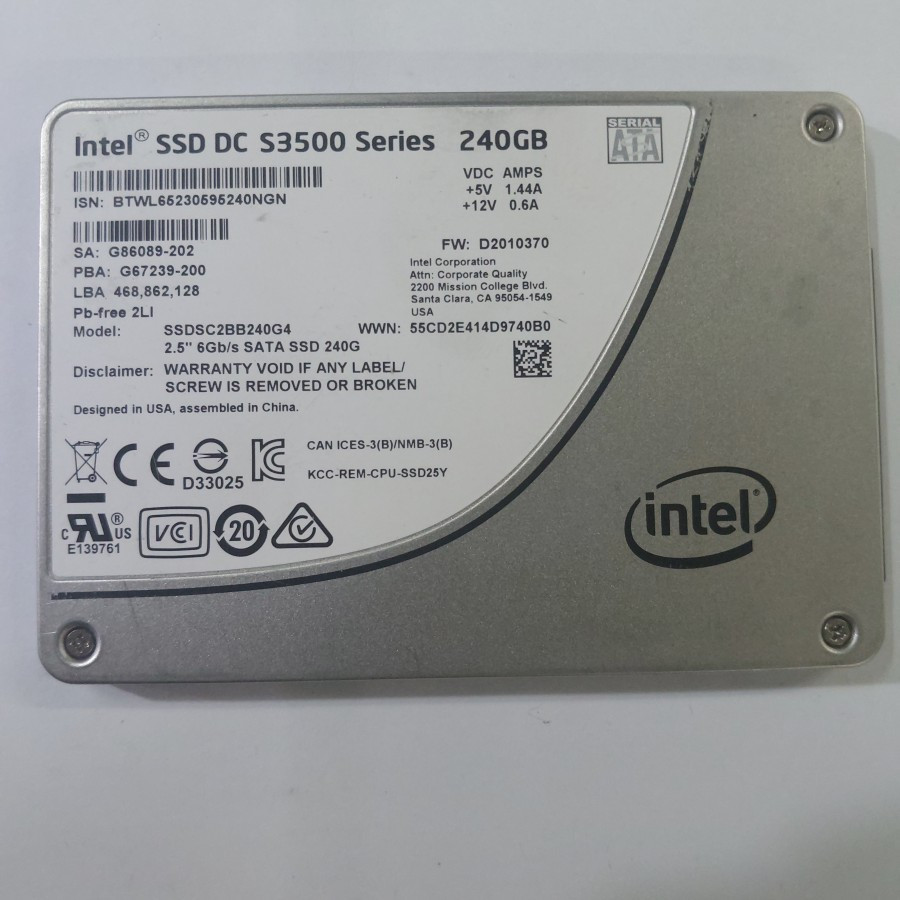 Jual ssd 2,5inch 240gb sata intel | Shopee Indonesia